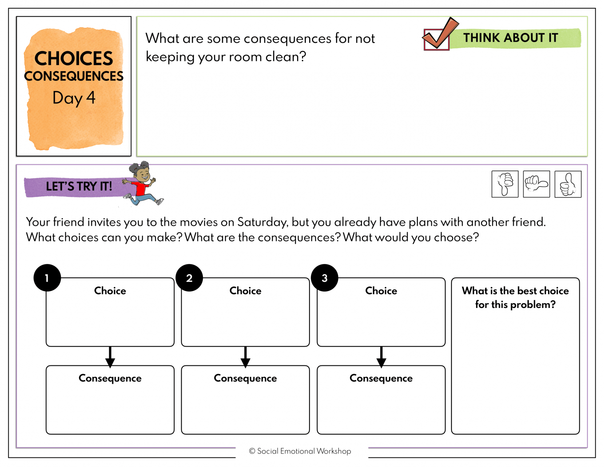 Easy Activities to Teach Choices and Consequences | Social Emotional ...