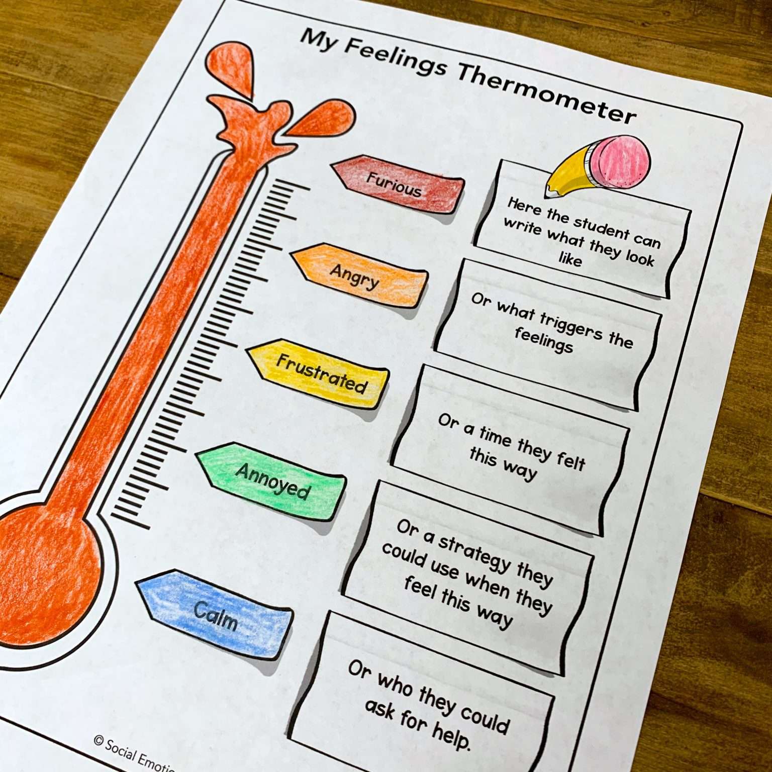A Feelings Thermometer is the Ultimate Counseling Tool | Social ...